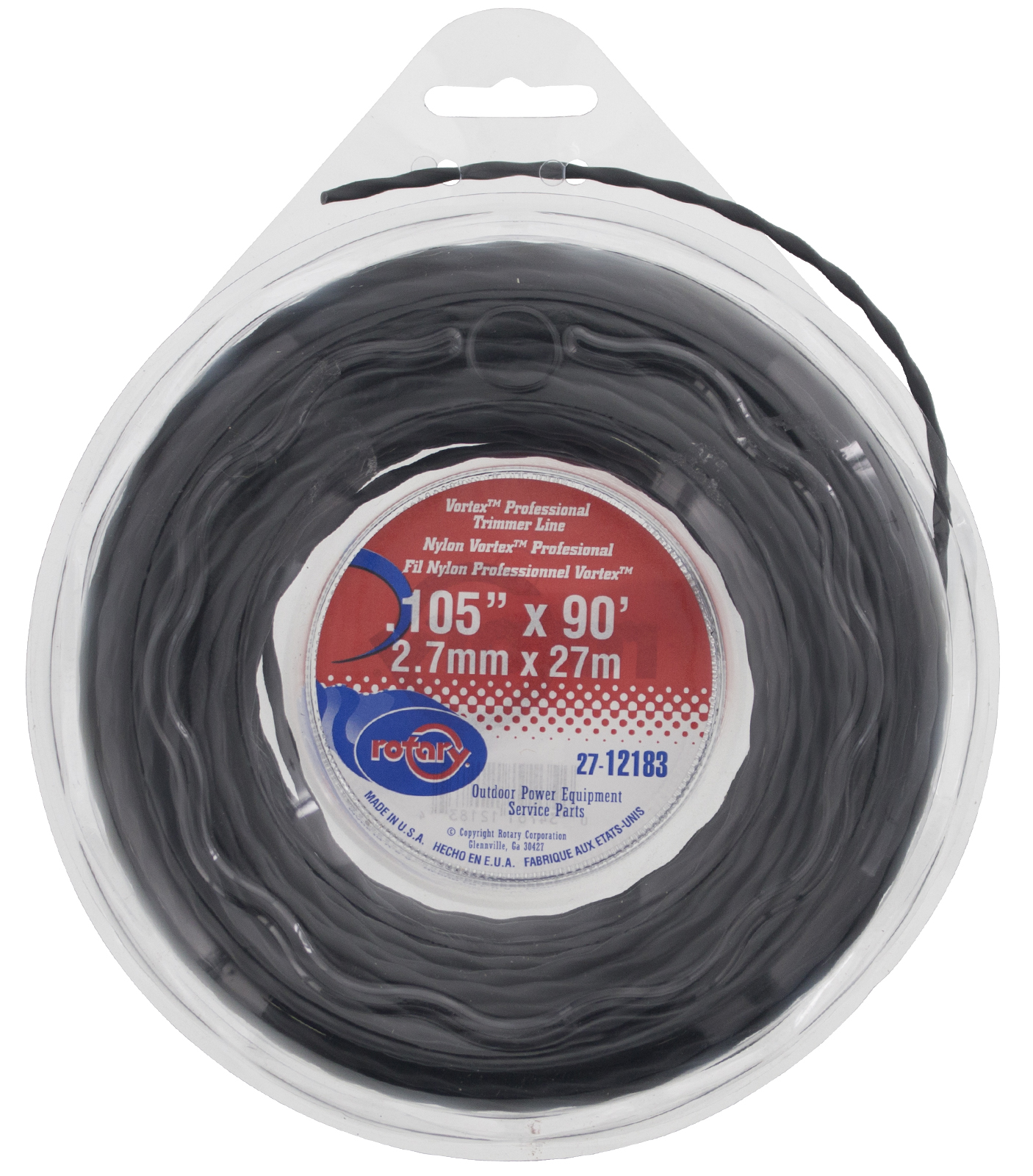 Vortex S Line Rotary Black Vortex Trimmer Line .130 X 60' - Small Donut ...